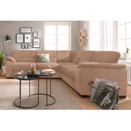 Sit & More Ecksofa SIT & MORE "Montego", braun (schoko), B:255cm H:88cm T:225cm, Luxus-Microfaser (90% Polyester, 10% Polyamid);Struktur (100% Polyester);Luxus-Microfaser ALTARA NUBUCK (100% Polyester), Sofas, Ecksofa, wahlweise mit Bettfunktion und Schubkasten