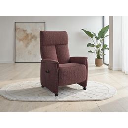 Sit & More TV-Sessel SIT & MORE "Cremona Comfort Plus", aubergine, B:87cm H:114cm T:89cm, 100% Polyester, Sessel, bis 200 Kg belastbar, mit Herz-Waage Funktion