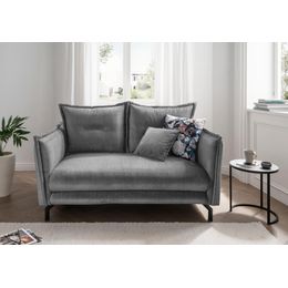 Ecksofa Home Affaire "Lazio modern und bequem, schmale Armlehnen, tolle Detailverarbeitung", silber, t&uuml;rkis, B:168cm H:94cm T:110cm, Sofas, Ecksofa, Armlehnen verstellbar