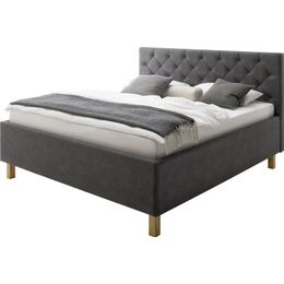 Meise M&ouml;bel Polsterbett MEISE.M&Ouml;BEL "San Remo", grau (anthrazit), B:170cm L:215cm, Betten, Polsterbett, mit Bettkasten