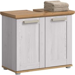 Waschbeckenunterschrank Welltime "COSENZA", wei&szlig; (sibiu l&auml;rche nb), B:69cm H:59cm T:34cm, FSC-zertifizierter Holzwerkstoff, Schr&auml;nke, Waschbeckenunterschrank, Waschbeckenunterschrank, WBU, Bad, Badezimmer