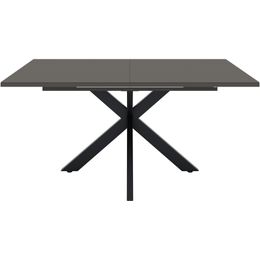 Esstisch "Reno", schwarz feinstruktur, glas anthrazit glanz, schwarz feinstruktur, glas anthrazit glanz, B:160cm H:77cm T:90cm, SET ONE BY Musterring, Tische, Esstisch, Mit Vierkantfu&szlig;, w&auml;hlbaren Gestellen und Plattenfarben