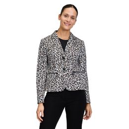 Kurzblazer Betty Barclay "Damen mit Animalprint", Damen, Gr. 36, schwarz-wei&szlig; (wei&szlig;, schwarz), Obermaterial: 97% Baumwolle, 3% Elasthan, tailliert normal, Blazer Kurzblazer, Material