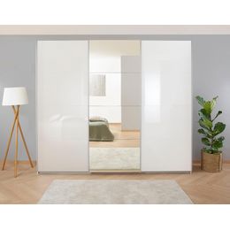 Schwebet&uuml;renschrank Rauch "Kleiderschrank Schrank Garderobe KOLUNA Hochglanz-Front und Spiegel", wei&szlig; (alpinwei&szlig;, hochglanz wei&szlig;), B:271cm H:210cm T:62cm, Holzwerkstoff, Schr&auml;nke, Schwebet&uuml;renschrank, Breiten 203/271/315/360 cm H&ouml;hen 210/229 cm MADE IN GERMANY