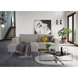 Ecksofa DOMO collection "Modica kompakt und elegant, Breite 244, L-Form", grau (stone), B:244cm H:83cm T:173cm, Sofas, Ecksofa, Auch in Cord, Fu&szlig;h&ouml;he passend f&uuml;r g&auml;ngige Saugroboter