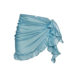 Strandrock Lascana, Damen, Gr. 1, blau (powder, blau), Chiffon, Obermaterial: 100% Polyester, unifarben, figurumspielend kurz, R&ouml;cke Strandrock