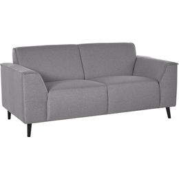 2-Sitzer DOMO collection "Amora moderne Formensprache, tolle Verarbeitungsdetails, komfortabel", grau (hellgrau), B:178cm H:81cm T:90cm, Sofas, mit Federkern, Fu&szlig;h&ouml;he passend f&uuml;r g&auml;ngige Saugroboter