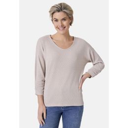 3/4-Arm-Shirt STOOKER WOMEN "VIKTORIA T-Shirt 3/4-Arm", Damen, Gr. 36/38, beige (sand meliert), Feinstrick, 84% Polyester, 12% Viskose, 4% Elasthan, regular fit, Rundhals, Shirts 3/4-Arm-Shirt, Regular Fit T-Shirt f&uuml;r Damen
