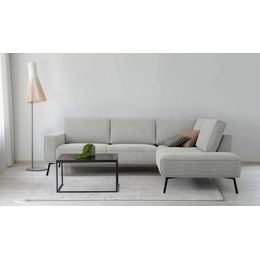 Ecksofa OTTO HOME "Vosby", grau (dolphin), B:260cm H:85cm T:208cm, 90% polyester, 10% nylon, Sofas, Ecksofa, 260 cm, Chenille, mit dekorativer Kedernaht, Wellenunterfederung