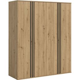 Schrank-Set Home Affaire "ALVA, in den Breiten 160 & 240 cm, Paneeloptik, Schlafzimmerschrank", braun (artisan eiche nachbildung, anthrazit), B:160cm H:192cm T:56cm, Kastenm&ouml;bel-Sets, Kleiderschrank Kombination, bestehend aus: 2 Schr&auml;nken &aacute; 80 cm Breite
