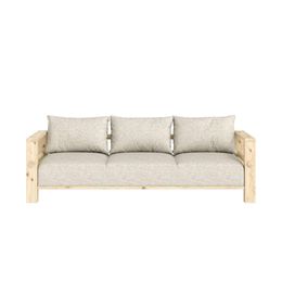 Sofa Karup Design "Bare Sofa, Schlafsofa mit Boxspring, 3-Sitzer, Couch, Bettfunktion", raw, soft chalk, B:225cm H:82cm T:94cm, Bezug: 100% Polyester. Kissenf&uuml;lling: Schaumstoffgranulat, Sofas, Boxspring-Matratze mit Sprungfedern, 3 R&uuml;ckenkissen, Made in Europe