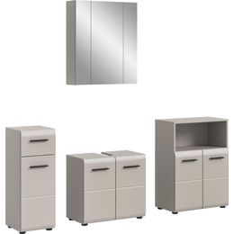 Badm&ouml;bel-Set Welltime "FLORENZ, TOPSELLER, 4-teilige Badkombination, hochwertige MDF-Front", kaschmir, B:180cm H:185cm T:30cm, Holzwerkstoff, MDF, Kastenm&ouml;bel-Sets, Badm&ouml;bel-Set, Bad-Kombination, Bad-M&ouml;bel, Badezimmer, Kombination, Kombi