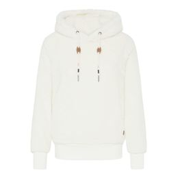 Kapuzenpullover oxmo "Hoodie OXAnniken", Damen, Gr. L, wei&szlig; (cloud dancer), Obermaterial: 100% Polyester PES., Sweatshirts Kapuzenpullover