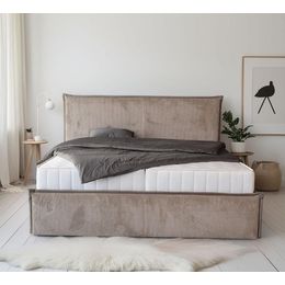 Polsterbett Collection AB "Marla erh&auml;ltlich in der Breite 180x200cm, mit Cordstoff bezogen", taupe, B:207cm H:118cm L:215cm, Betten, Polsterbett, wahlweise mit Lattenrost und King-Matratze (28cm)