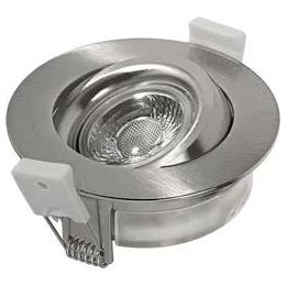 Heitronic LED Einbaustrahler "DL6809", grau (nickelfarben), 1, &Oslash; 7,9cm H: 3,4cm, 1 Stk., Leuchten, Einbaulampe, Einbauleuchte, LED-Downlight, schwenk- und dimmbar, LED Einbaustrahler LED Deckeneinbaustrahler