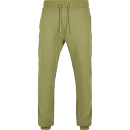 Jogginghose Urban Classics "Urban Classics Herren Organic Basic Sweatpants", Herren, Gr. XXL, US-Gr&ouml;&szlig;en, newolive, 100% Baumwolle, unifarben, normal, Hosen Jogginghose