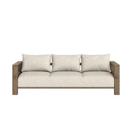 Sofa Karup Design "Bare Sofa, Schlafsofa mit Boxspring, 3-Sitzer, Couch, Bettfunktion", carob braun, soft chalk, B:225cm H:82cm T:94cm, Bezug: 100% Polyester. Kissenf&uuml;lling: Schaumstoffgranulat, Sofas, Boxspring-Matratze mit Sprungfedern, 3 R&uuml;ckenkissen, Made in Europe