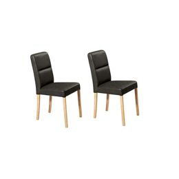 4-Fu&szlig;stuhl Home Affaire "Laros", schwarz (schwarz argentina 1000, dekor eiche ontario), B:43cm H:91cm T:58cm, Massivholz, St&uuml;hle, Massivholzgestell