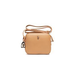 Schultertasche U.S. Polo Assn. "JONES CROSSBODY BAG Damen", Damen, Gr. B/H/T: 6cm x 16cm onesize, camel, Polyurethan, Taschen Schultertasche, Schultertasche Damen, kleine Handtasche, Fashion, Lifestyle, Sale