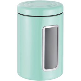 Vorratsdose Wesco "Classic Line", gr&uuml;n (mint), B:12,5cm H:18,9cm, Lebensmittelaufbewahrungsbeh&auml;lter, Vorratsdose, Deckel mit Kunststoffring / Sichtfenster aus Acryl, 2 L
