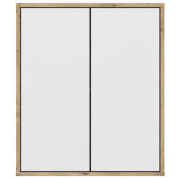 Badspiegel Welltime "Morena", basalt grau mit artisan eiche, B:60cm H:70cm T:15cm, ABS-Kunststoff, Holzwerkstoff, glasspiegel, Spiegel, Badspiegel, Push-Open
