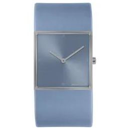 Quarzuhr Jacques Lemans "Design Collection", blau (hellblau), Armbanduhren, Damen, Quarzuhr, Armbanduhr, Damenuhr, Herrenuhr, geh&auml;rtetes Crystexglas, Lederarmband
