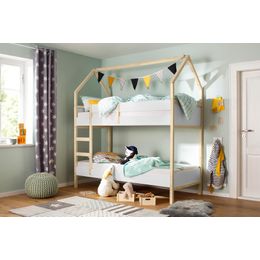 Etagenbett OTTO HOME "Janne", wei&szlig; (wei&szlig;, natur), B:96cm H:223cm L:205cm, Etagenbetten, Etagenbett, aus sch&ouml;nem massivem Kiefernholz, Etagenbett, Liegefl&auml;che 90x200 cm