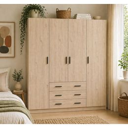 Kleiderschrank Inosign "Sprint, viel Stauraum, robuste Qualit&auml;t, 3 Breiten 98, 147, 195 cm", braun, B:195,5cm H:200,4cm T:49,8cm, Holzwerkstoff, Schr&auml;nke, Kleiderschrank, Mit Einlegeb&ouml;den & Stange, in mehreren Varianten erh&auml;ltlich