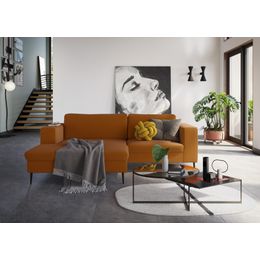 Ecksofa DOMO collection "Modica kompakt und elegant, Breite 244, L-Form", gelb (curry), B:244cm H:83cm T:173cm, Sofas, Ecksofa, Auch in Cord, Fu&szlig;h&ouml;he passend f&uuml;r g&auml;ngige Saugroboter