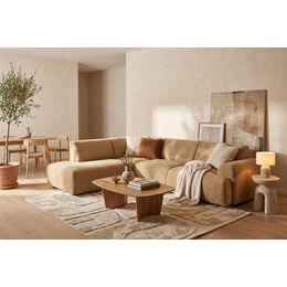 Ecksofa Home Affaire "Linkka, Breite 282 cm", gelb (mustard), B:282cm H:75cm T:223cm, 90% PES, 10% Nylon, Sofas, Ecksofa, L-Form, in einem weichen Chenille-Stoff, mit Wellenunterfederung