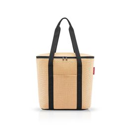 K&uuml;hltasche Reisenthel "thermoshopper", raffia schwarz, B:38cm H:35cm T:16cm, K&uuml;hlboxen, extradicke Isolierschicht, Deckel mit 2-Wege-Rei&szlig;verschluss
