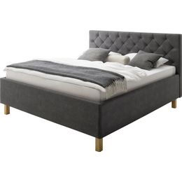 Meise M&ouml;bel Polsterbett MEISE.M&Ouml;BEL "San Remo", grau (anthrazit), B:190cm L:215cm, Betten, Polsterbett, mit Bettkasten