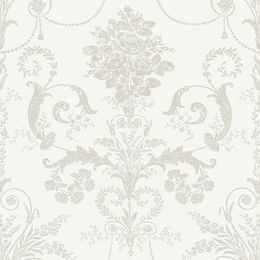 Vliestapete Laura Ashley "Josette", grau, B:0,52m L:10m, Vlies, Tapeten, FSC zertifiziert, mit lebhaftem Druck, 10 Meter L&auml;nge