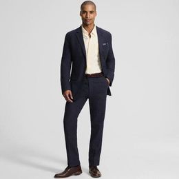 LANDS' END Classic Fit Business-Hose aus Leinenmix, Herren,  Blau, Leinen/Baumwoll-Mischung/Viskose-Mischung, by Lands' End