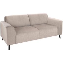 2,5-Sitzer DOMO collection "Amora inklusive komfortablen Federkern f&uuml;r mehr Sitzkomfort", beige, B:193cm H:81cm T:90cm, Struktur (100% Polyester);Struktur grob (100% Polyester);Luxus-Microfaser (100% Polyester), Sofas, Fu&szlig;h&ouml;he passend f&uuml;r g&auml;ngige Saugroboter