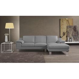 Ecksofa Egoitaliano "Shakira, Design & Sitzkomfort auf hohem Niveau, Breite 236cm, L-Form", grau (stone), B:236cm H:84cm T:152cm, Leder &raquo;BULL&laquo; (echtes Rindsleder). Geschliffenes, pigmentiertes und behandeltes Rindsleder mit einer Dicke von 1, 3-1, 5 mm. Dieses Leder zeigt eine ziemlich weiche Hand mit einem halb undurchsichtigen Aussehen. Es handelt sich um ein gesch&uuml;tztes Leder. Eine leichte Deck