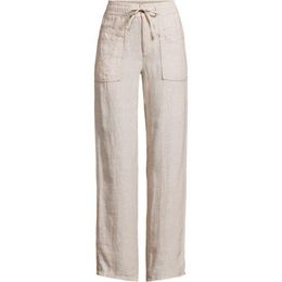LANDS' END Relaxte Leinenhose mit geradem Bein, Damen,  Wei&szlig;, by Lands' End