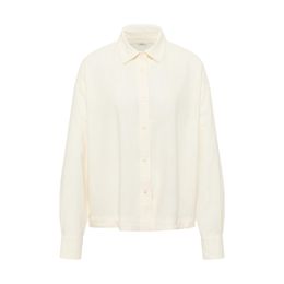 Langarmbluse Mustang "Damen Style Salinas", Damen, Gr. 40, wei&szlig; 2013, 70% Viskose, 30% Leinen, unifarben, relaxed fit, Blusen