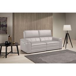 2,5-Sitzer Egoitaliano "Capucine Breite 200cm, hoher Sitzkomfort", grau (stone), B:200cm H:99cm T:97cm, Sofas, wahlweise mit elektrisch oder manuell verstellbarer Relaxfunktion