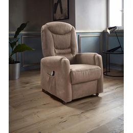 Sit & More TV-Sessel SIT & MORE "Morten", braun (latte), B:76cm H:111cm T:78cm, Luxus-Kunstleder;NaturLEDER (echtes Rindsleder);Luxus-Microfaser (100% Polyester), Sessel, in Gr&ouml;&szlig;e S, wahlweise mit Motor und Aufstehhilfe