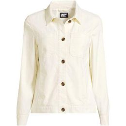 LANDS' END Leicht verk&uuml;rzte Cordjacke, Damen,  Wei&szlig;, Baumwoll-Mischung, by Lands' End