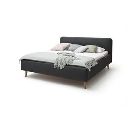 Meise M&ouml;bel Polsterbett MEISE.M&Ouml;BEL "Mattis", grau (anthrazit), B:201cm H:105cm L:218cm, Bezug Bett: Strukturstoff (100% Polyester), Betten, Polsterbett, Topseller, wahlweise mit Bettkasten