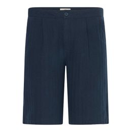 Chinoshorts Blend "Chinoshorts BHMorgan Linen Mix Pleated", Herren, Gr. L, N-Gr, blau (salute), Obermaterial: 80% Baumwolle CO. 20% Leinen LI., Hosen Chinoshorts