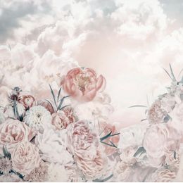 Vliestapete Komar "Digitaldruck Vlies - Blossom Clouds - Gr&ouml;&szlig;e 250 x 250 cm", bunt (rosa, wei&szlig;, blau), B:250m L:250m, Vlies, Tapeten, Wohnzimmer, Schlafzimmer