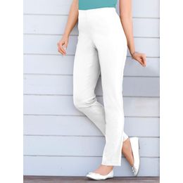Dehnbund-Hose Stehmann, Damen, Gr. 235, Extrakurzgr&ouml;&szlig;en, wei&szlig;, 72% Viskose, 25% Polyamid, 3% Elasthan, unifarben, lang, Hosen