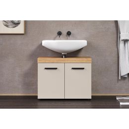 Waschbeckenunterschrank Welltime "Isera", kaschmir, evoke eiche, B:72cm H:56cm T:34cm, Holzwerkstoff, Schr&auml;nke, Waschbeckenunterschrank, Waschbeckenschrank mit 2 T&uuml;ren &ndash; (B/T/H) 72/34/56 cm
