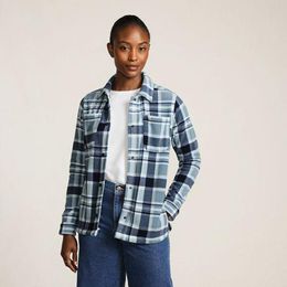 LANDS' END Anyweather Fleece-Hemdjacke, Damen,  Blau, Polyester, by Lands' End