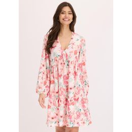bonprix Tunika-Kleid aus leichtem Cr&ecirc;pe, beige, Gr.36/38 (S), Sommerliches Kleid mit ausgestelltem Rockteil
