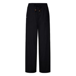Leinenhose oxmo "Leinenhose OXAlfa Linen Mix", Damen, Gr. 40, N-Gr, schwarz, Obermaterial: 55% Leinen LI. 45% Viskose CV., Hosen