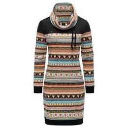 Sweatkleid Ragwear "Chlloe Jacquard YOUMODO", Damen, Gr. M (38), Normalgr&ouml;&szlig;en, bunt, Material: 70% Baumwolle, 30% Polyester, figurumspielend ca. Mitte Oberschenkel, hoch geschlossener Ausschnitt, &Auml;rmel ohne &Auml;rmelschlitz B&uuml;ndchen, Kleider Sweatkleid, stylisches Langarmkleid mit verspieltem Print